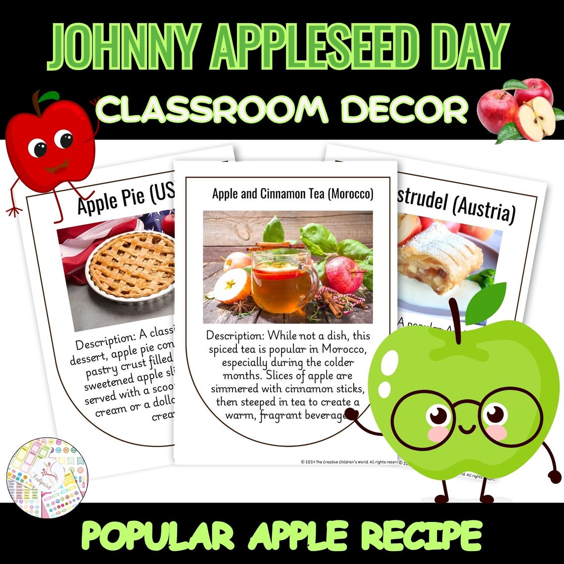Johnny Appleseed Bulletin Board Food Pie Recipe Autumn Apple Cider ...