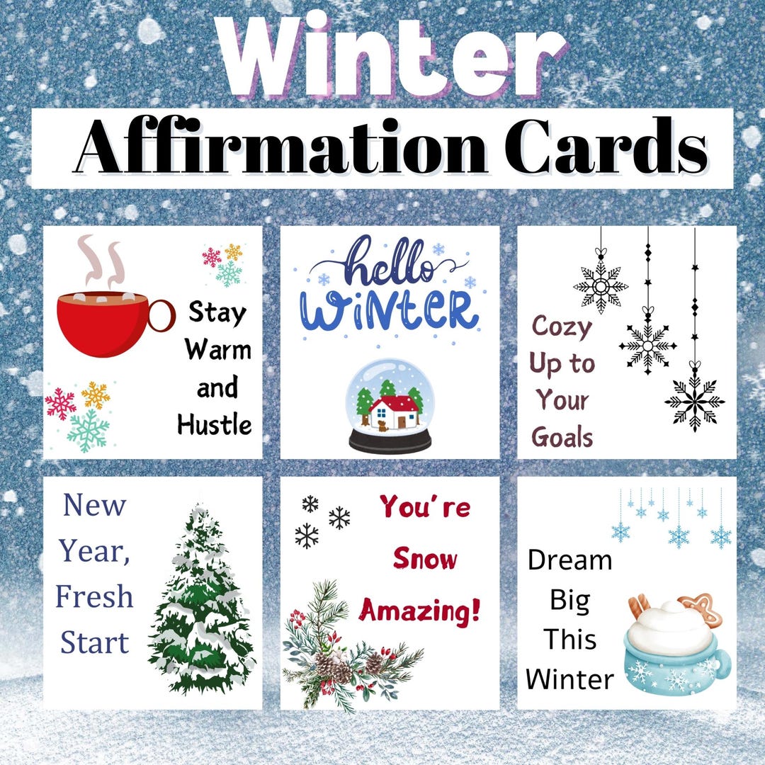 Winter Positive Affirmation Cards Posters Classroom Decor Therapy Tools ...