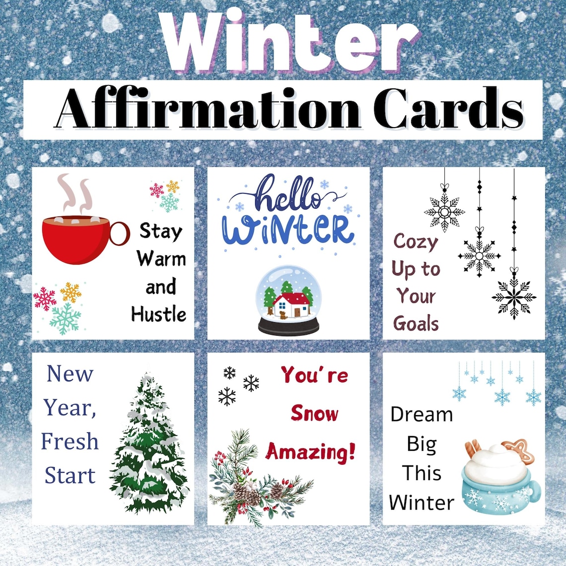 Winter Positive Affirmation Cards Posters Classroom Decor Therapy Tools ...