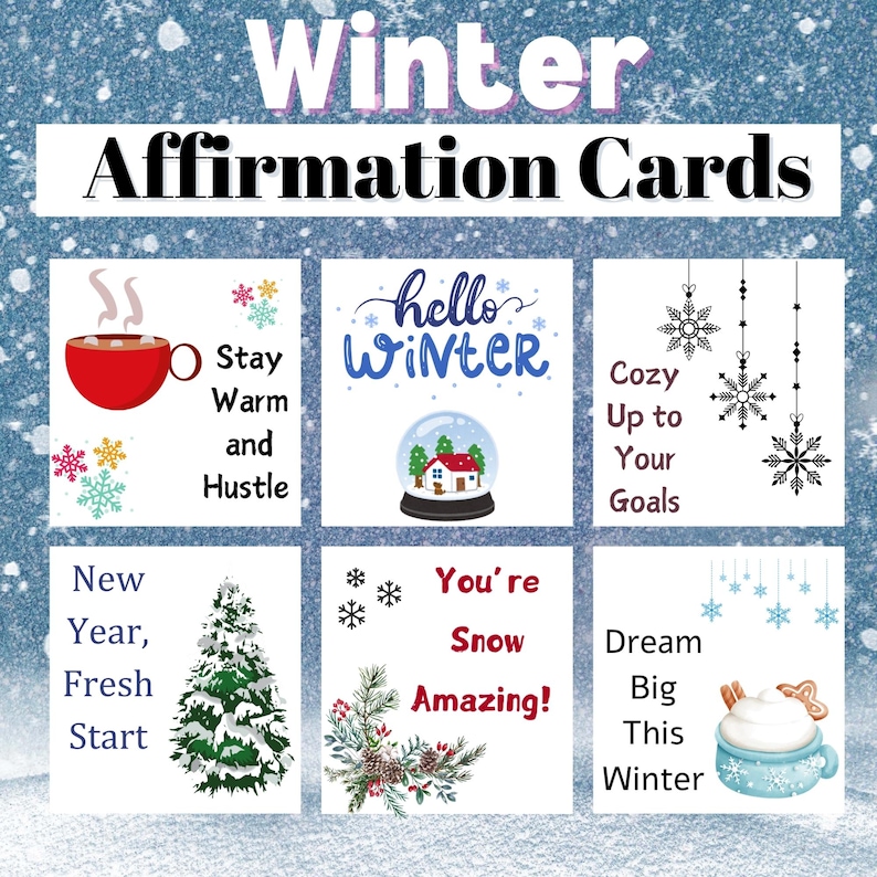 Winter Positive Affirmation Cards Posters Classroom Decor Therapy Tools ...