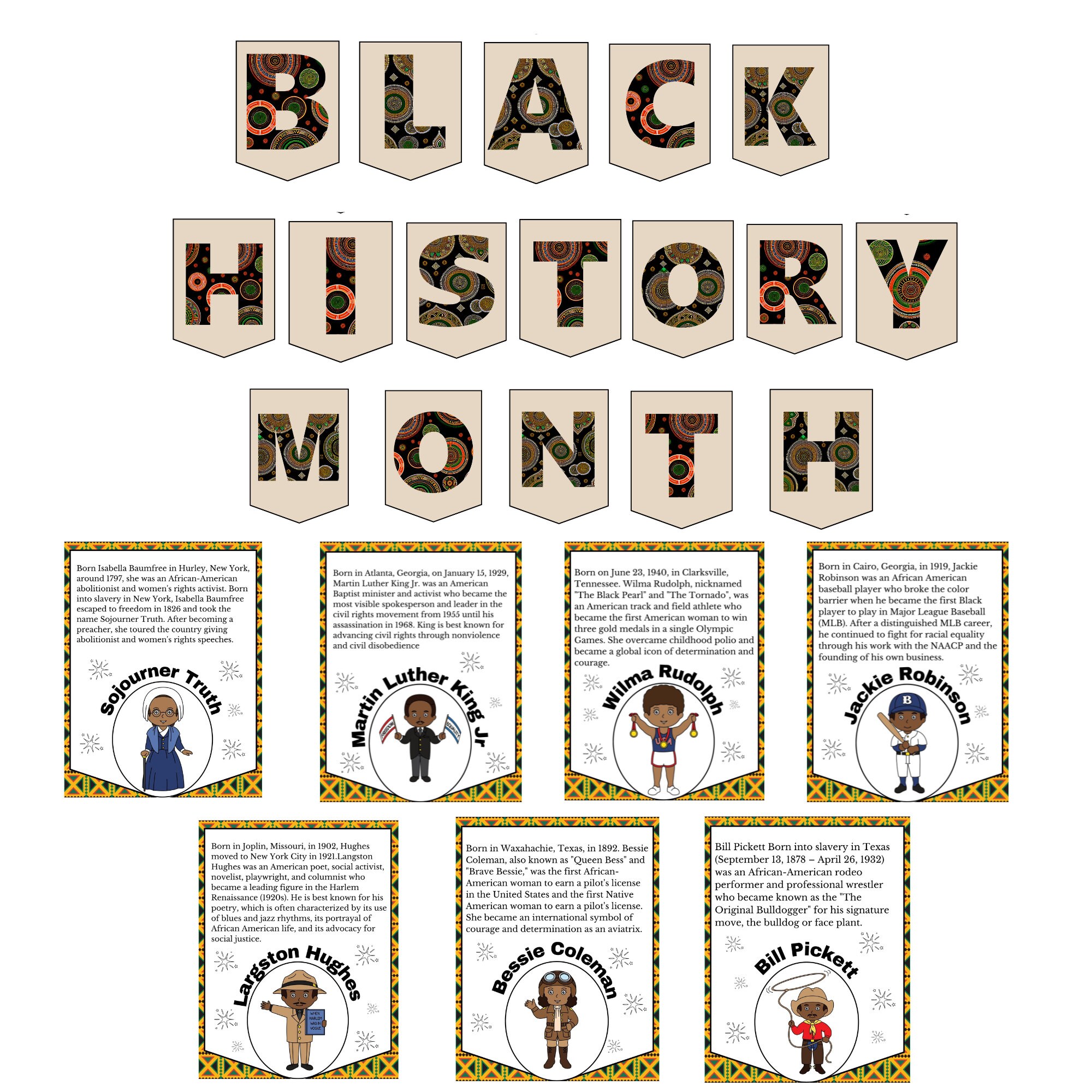 Black History Month Bulletin Board, Printable PDF Banner Bulletin Board ...