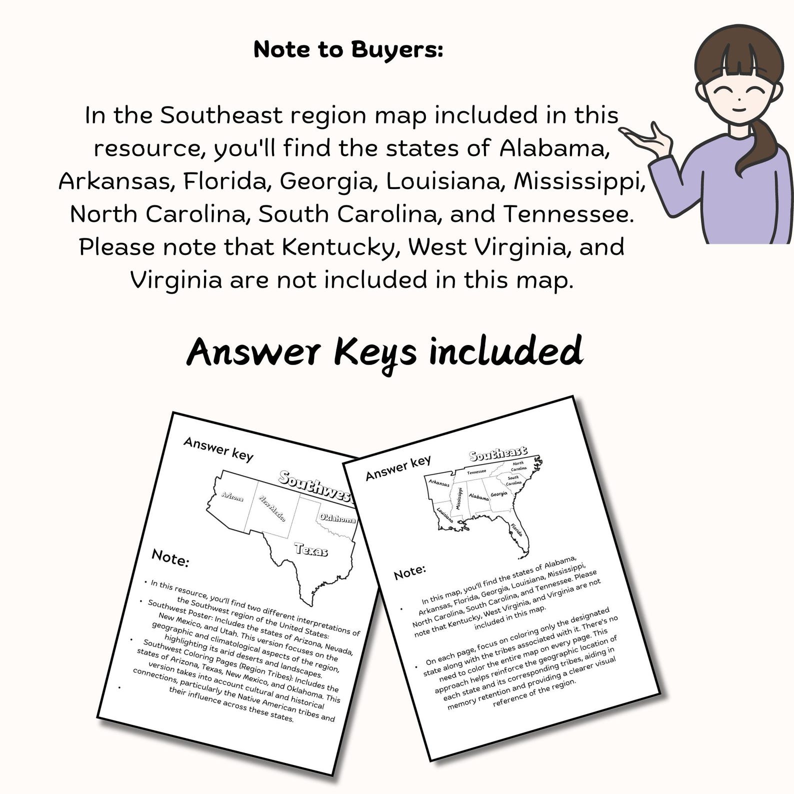 Native American Coloring Pages Map US Southeast Southwest Regions ...