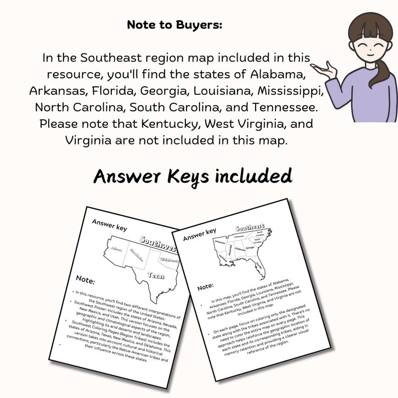 Native American Coloring Pages Map US Southeast Southwest Regions ...