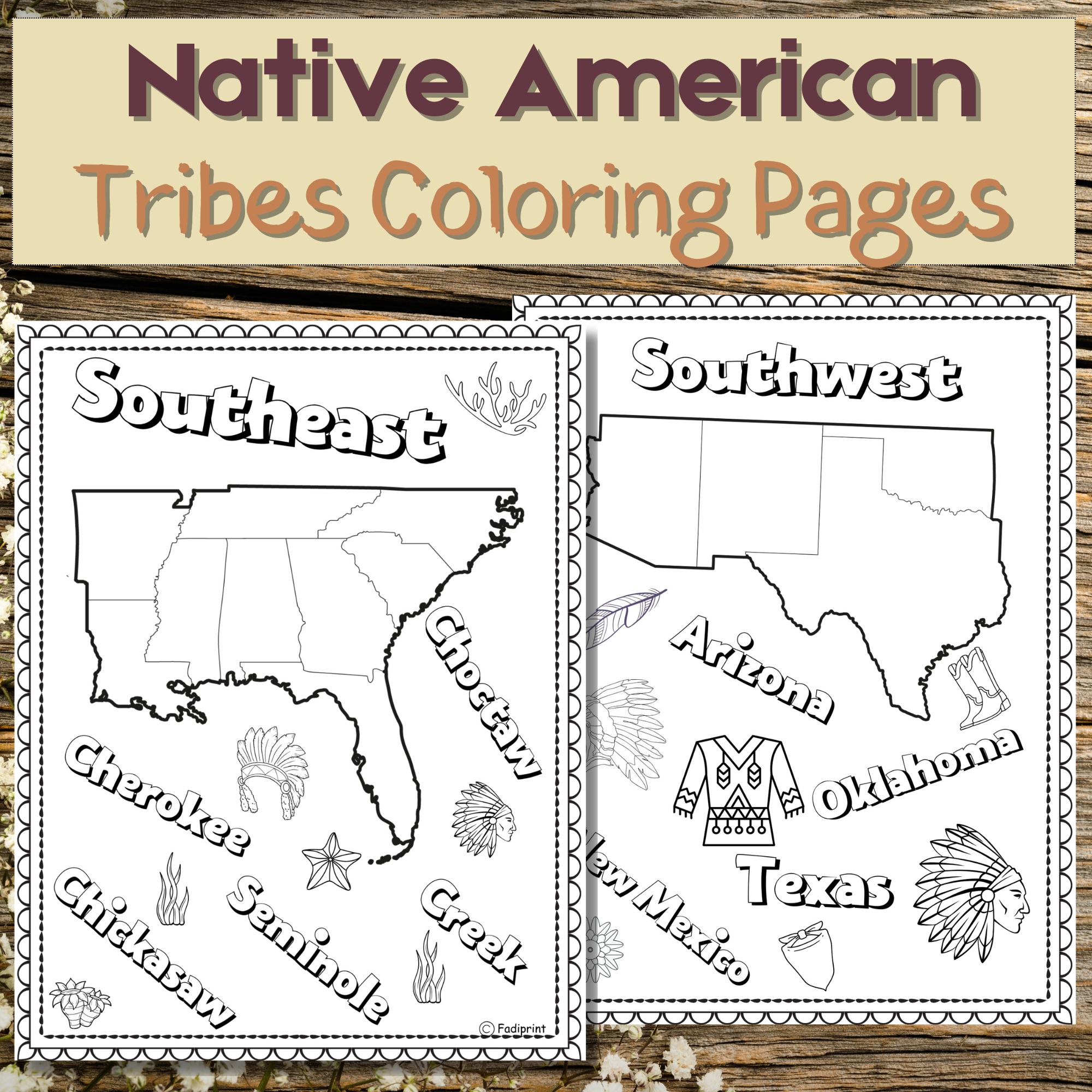Hoja De Trabajo Con Mapa De Regiones De Los Nativos Americanos Native