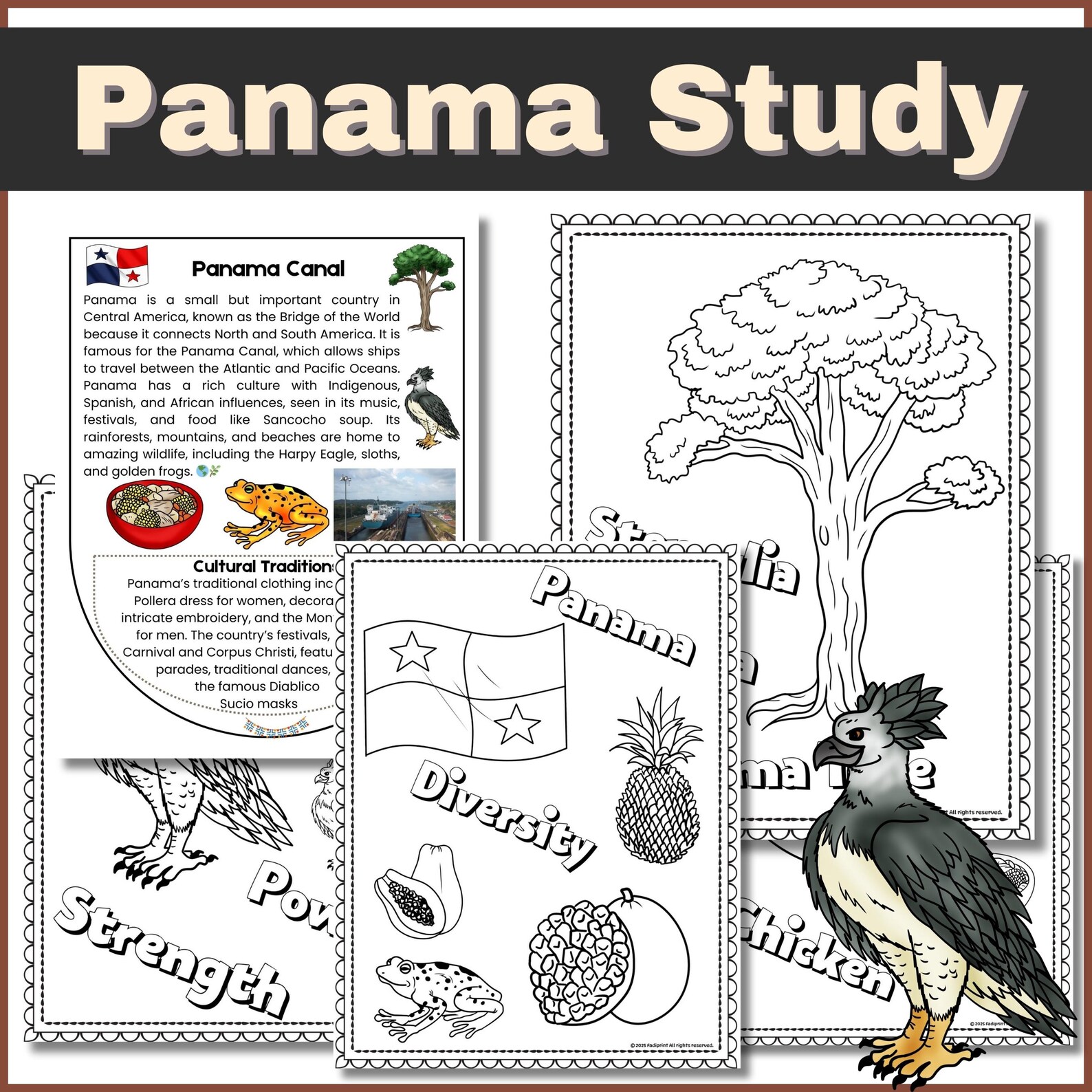 Panama Country Study Hispanic Heritage Month Activities Posters Panama ...