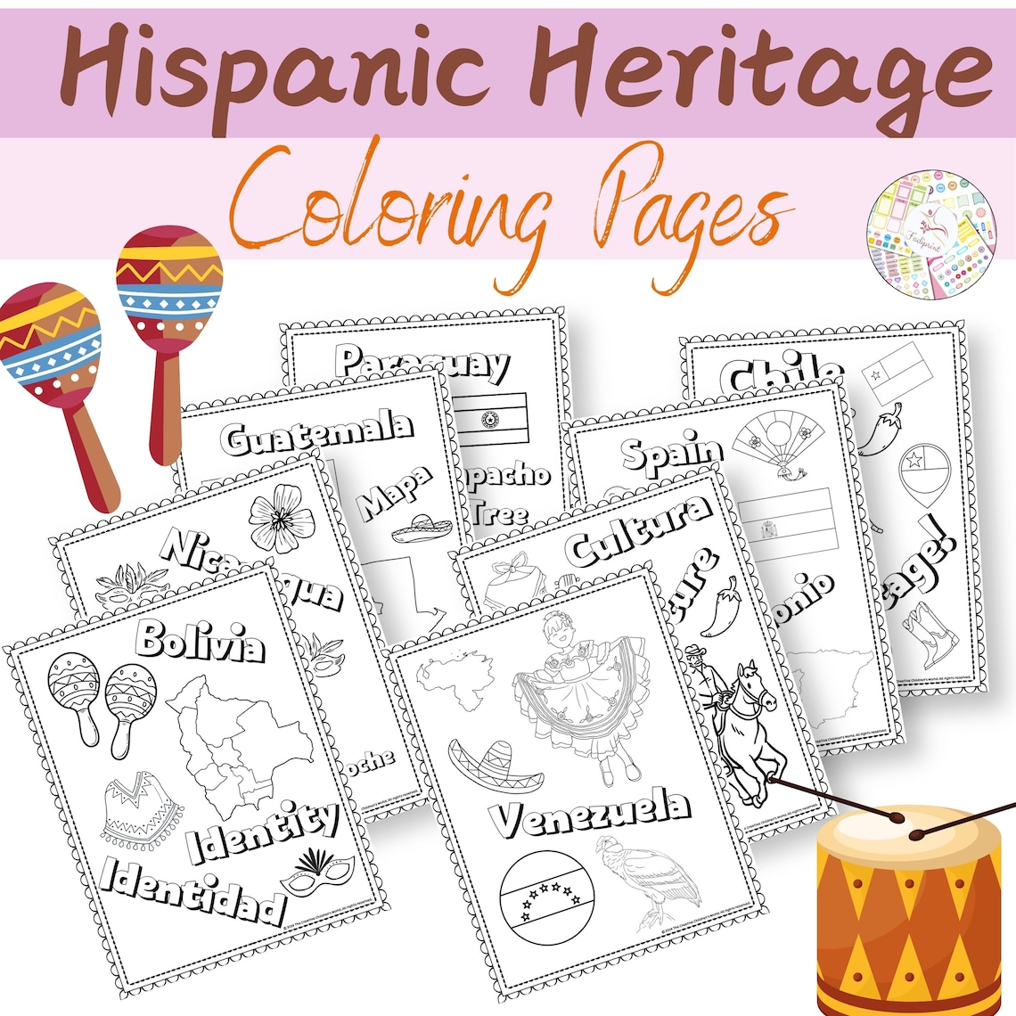 Hispanic Heritage Month Coloring Pages Book National Hispanic Heritage ...