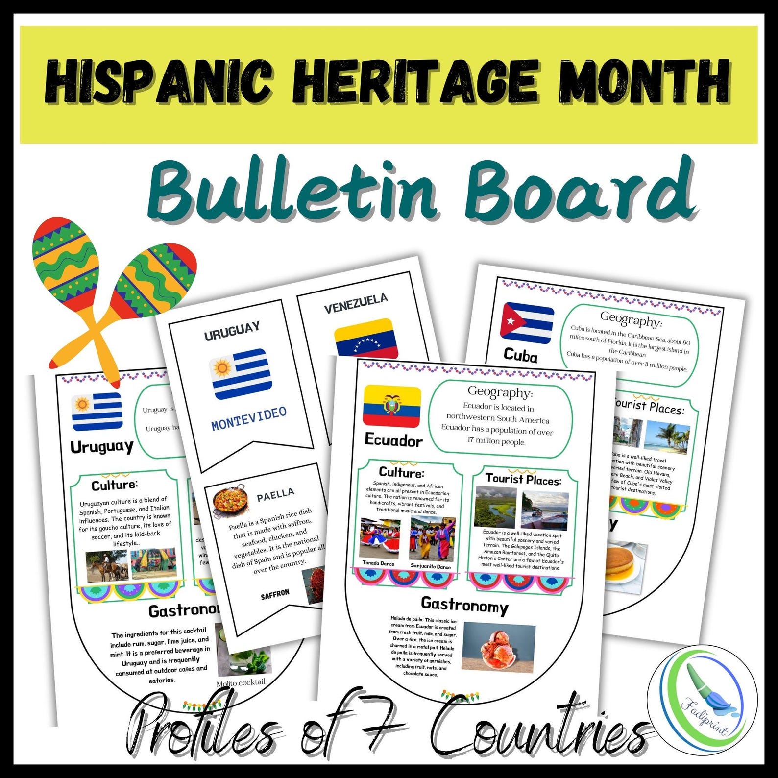Hispanic Heritage Month Spanish Speaking Countries Profile Classroom ...