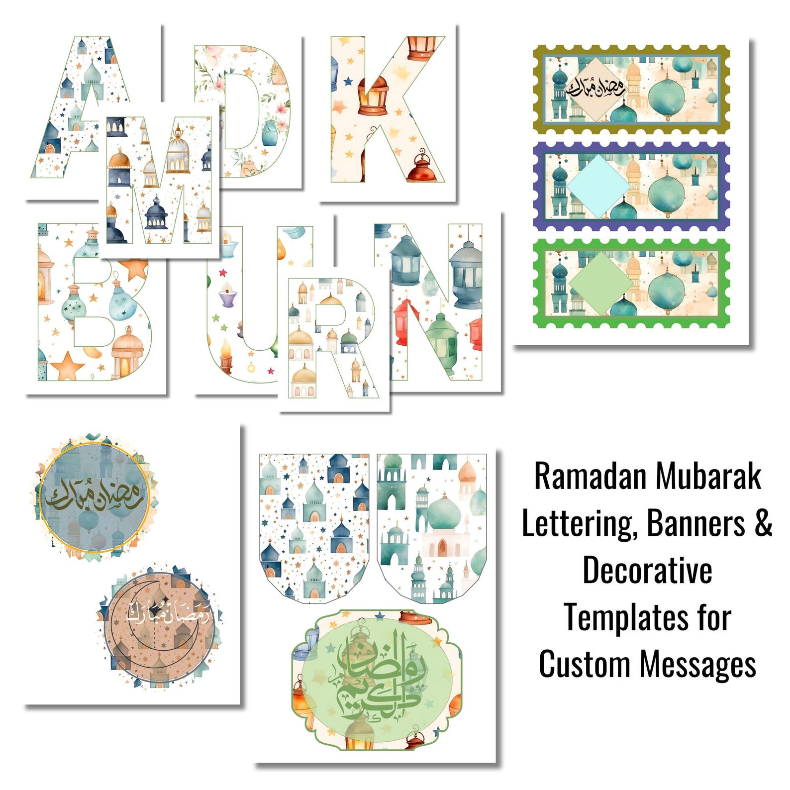 Ramadan Eid Mubarak Decor Banners Bulletin Board | Ramadan Islamic ...