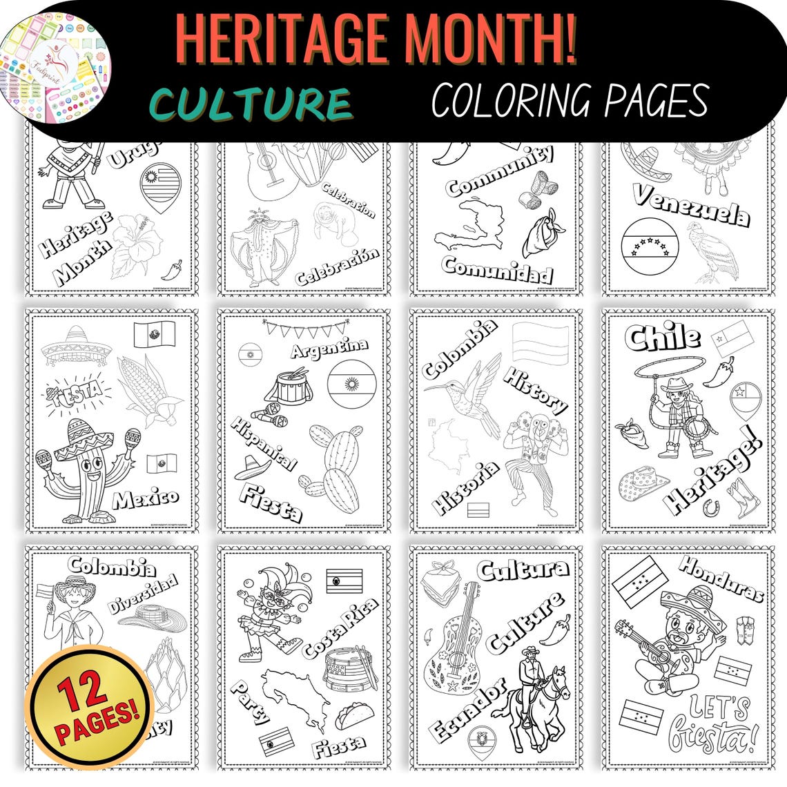 Hispanic Heritage Month Coloring Pages Book National Hispanic Heritage ...