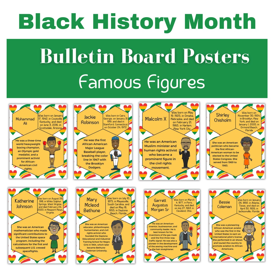 Black History Month Americans Heroes February Bulletin Board ...