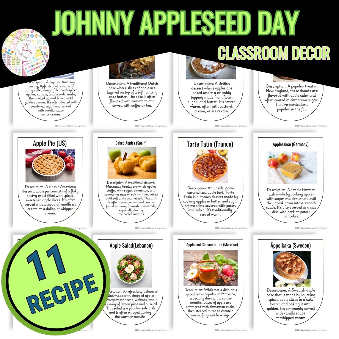 Johnny Appleseed Bulletin Board Food Pie Recipe Autumn Apple Cider ...