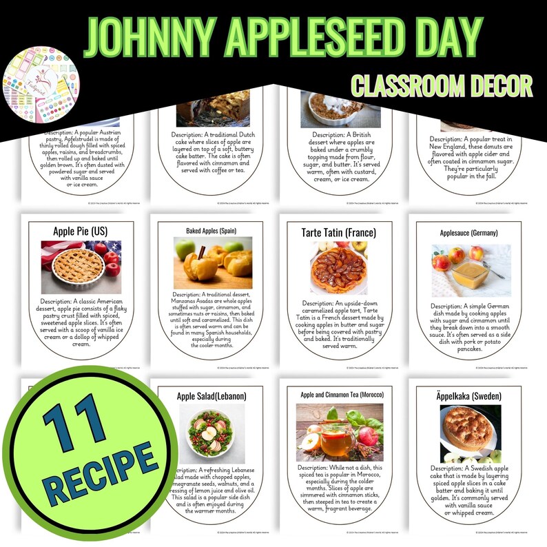 Johnny Appleseed Bulletin Board Food Pie Recipe Autumn Apple Cider ...