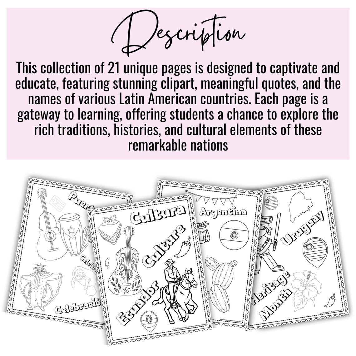 Hispanic Heritage Month Coloring Pages Book National Hispanic Heritage ...