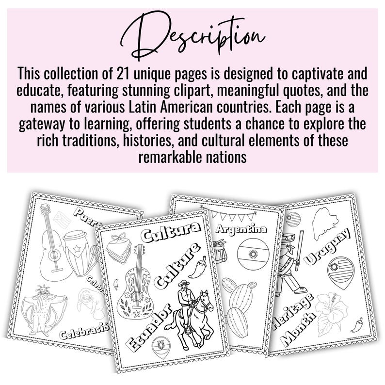 Hispanic Heritage Month Coloring Pages Book National Hispanic Heritage ...