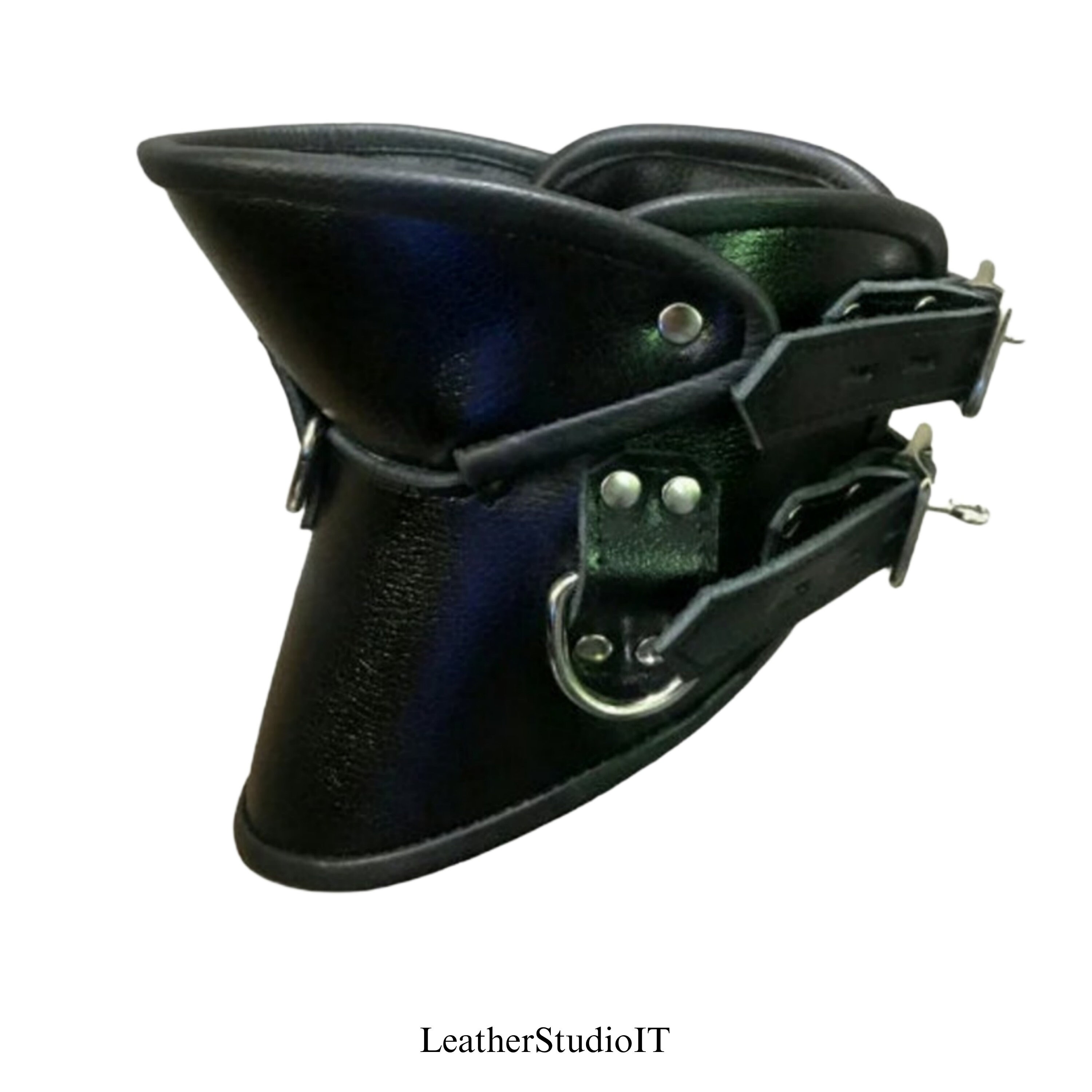 Black Leather Bondage Collar Posture With Locking Buckles Bdsm ...