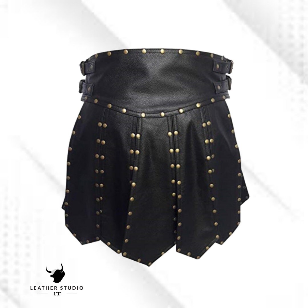 Cow Leather Warrior Kilt Pride Walk Costume Leather Kilt Steampunk Kilt ...