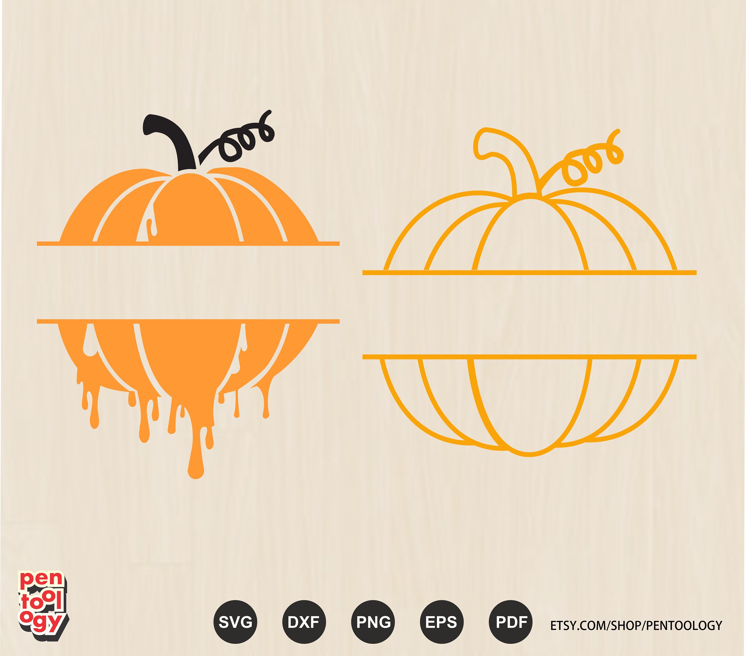 Pumpkin Split Monogram Svg, Pumpkin Split Name Frame, Thanksgiving ...