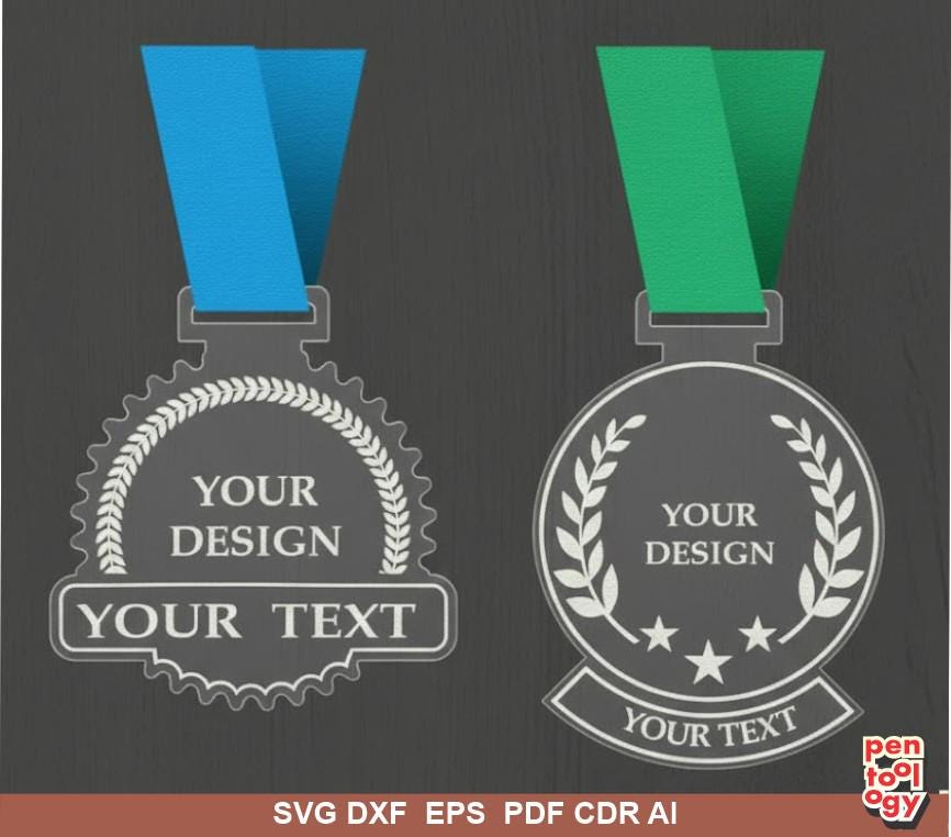 Medal Shape Cut Pattern, Medal Laser Cut File, Acrylic Medal Designs ...