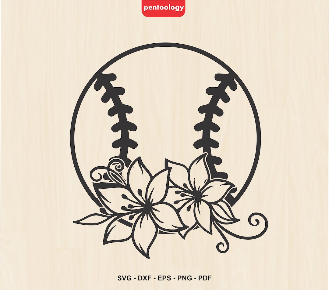 Baseball SVG | Floral Baseball Svg | Flower Baseball Svg | Svg Dxf Eps ...
