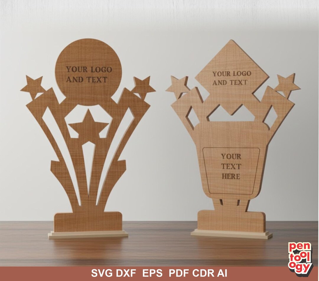 Custom Laser Cut Wooden Trophy Awards With Star Design - Etsy