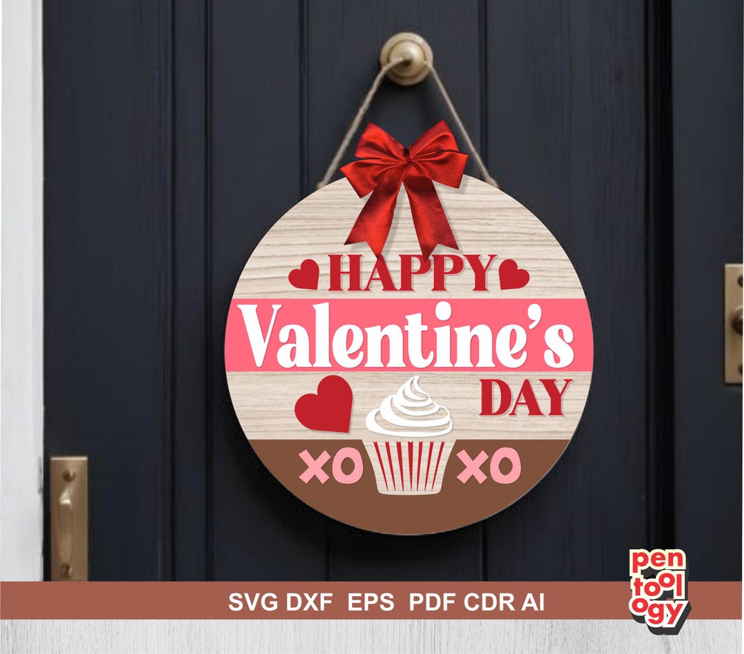 Valentines Day Welcome Sign SVG, Happy Valentine Sign, Valentine Door ...