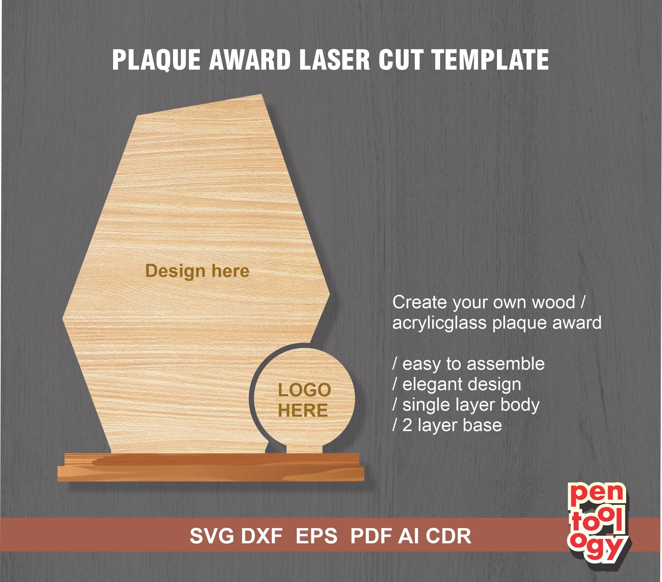 Award Trophy Laser Cut Files, Wooden Trophy Laser Cut File, Award Shape ...