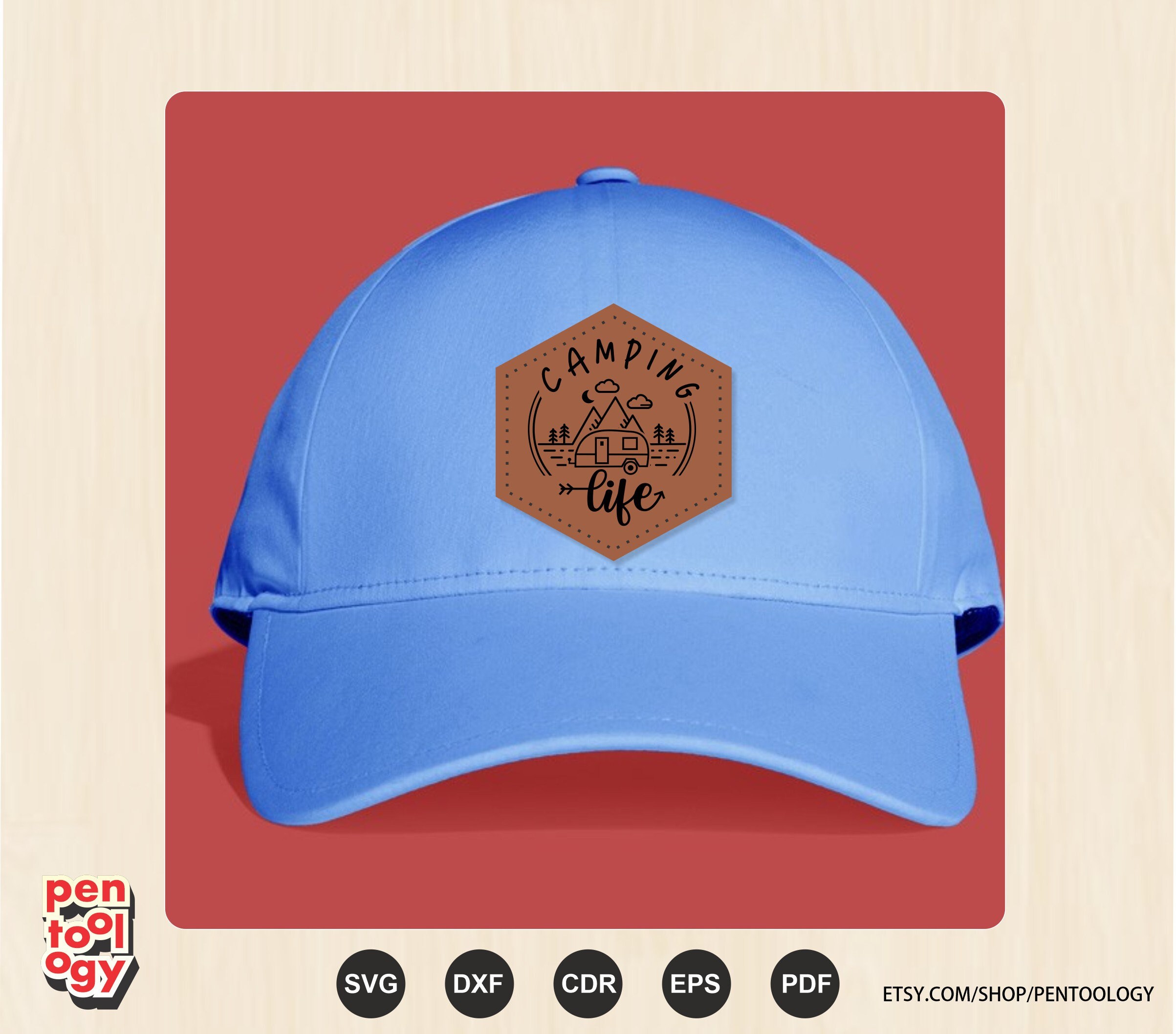Leather Patch SVG, Outdoor Hat Patch Laser Template, SVG Dxf Eps Cdr ...