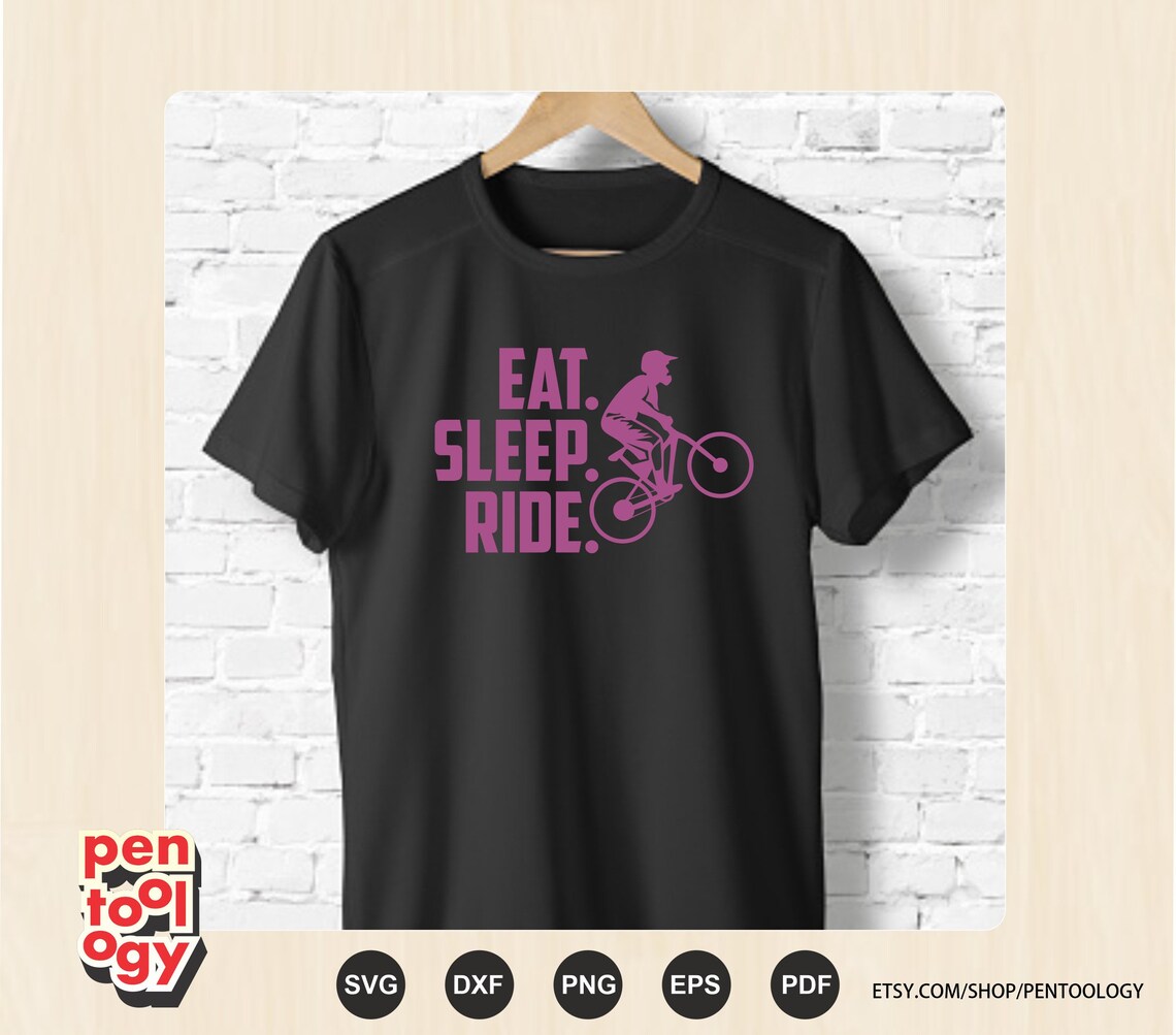 Eat Sleep Ride Svg, Mtb Svg, Mountain Biker Motivation Svg, Bicycle Svg ...