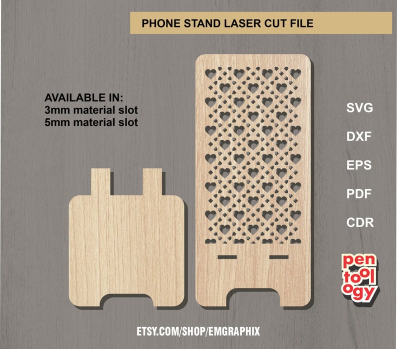 Cell Phone Stand Laser Cut File, Phone Holder With Rattan Pattern, SVG ...