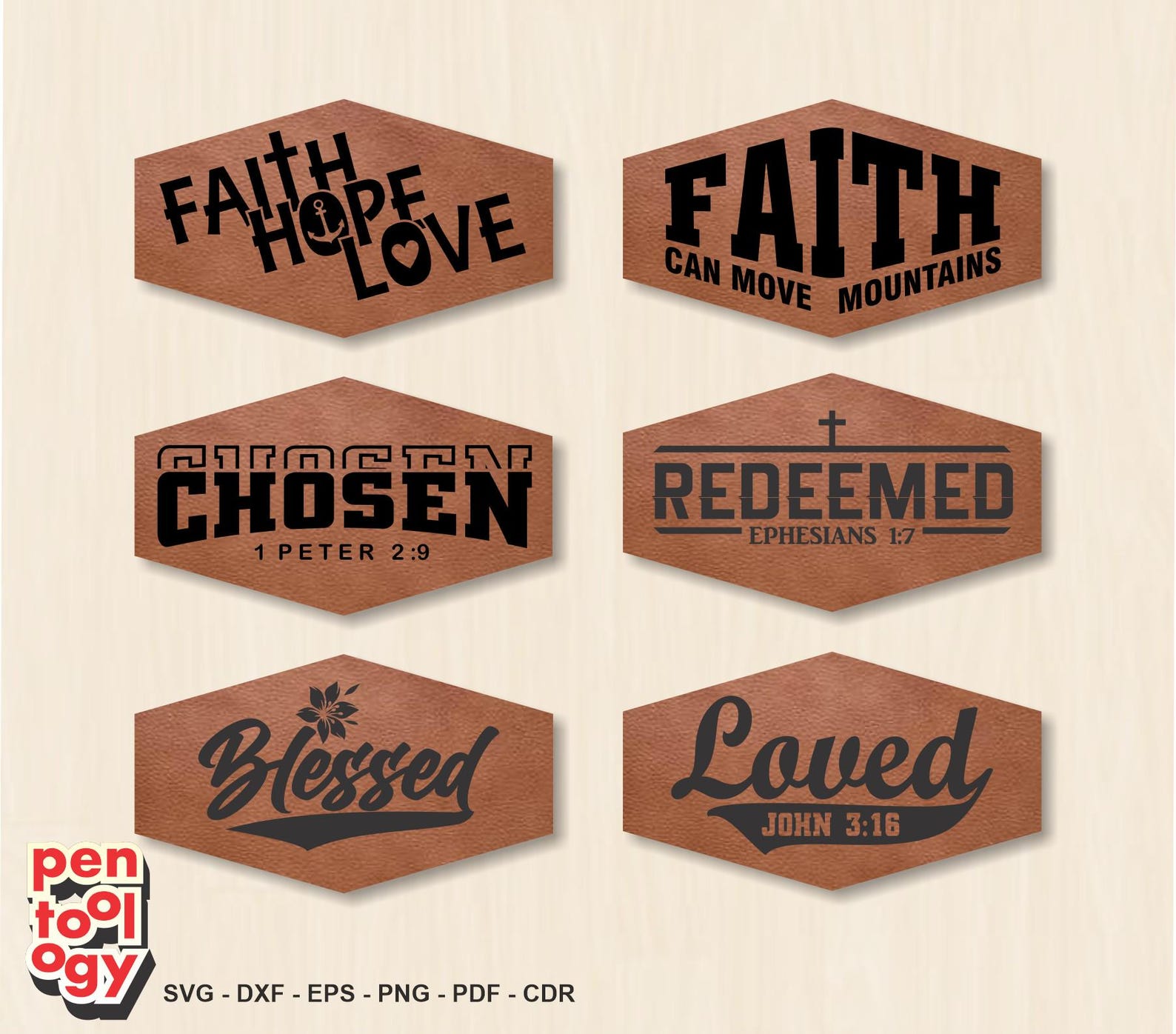Christian Leather Patch Svg, Faith Patch Laser Cut File, Bible Verse ...