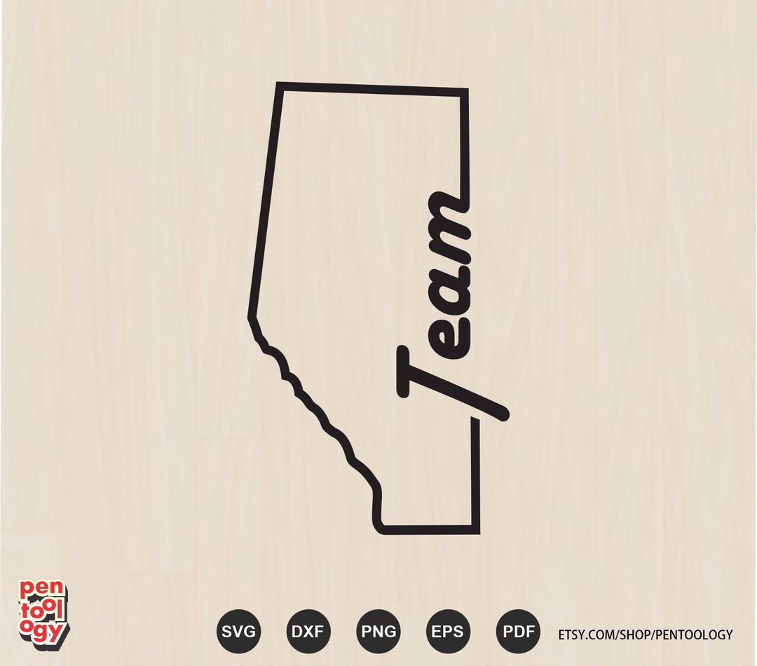 Team Alberta Svg Alberta Map Outline Alberta Province Svg - Etsy