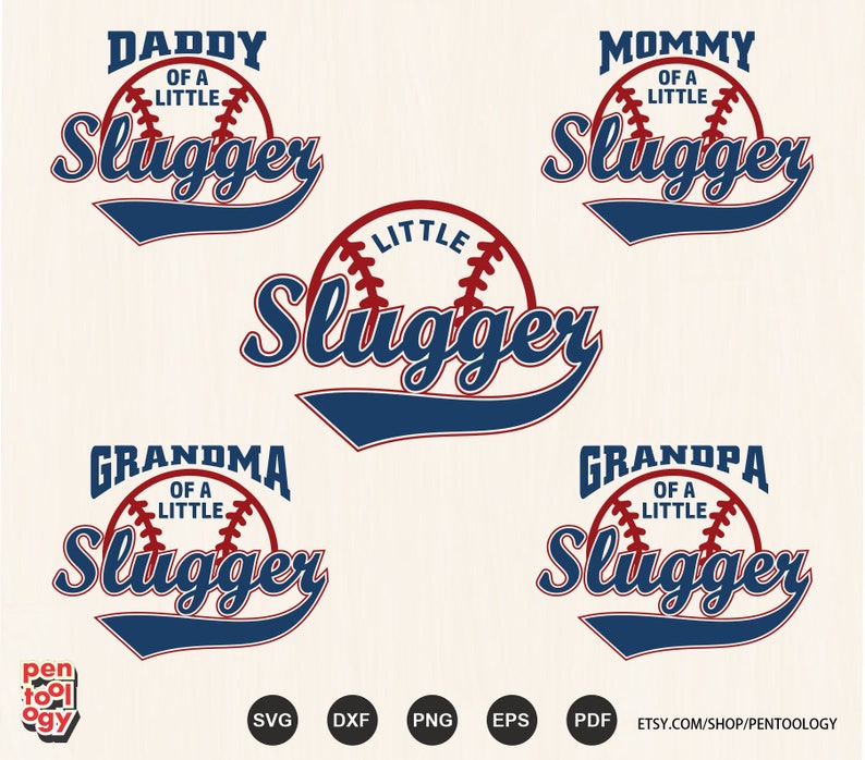 Baseball Family SVG, Little Slugger, Daddy, Mommy, Grandma, Grandpa ...