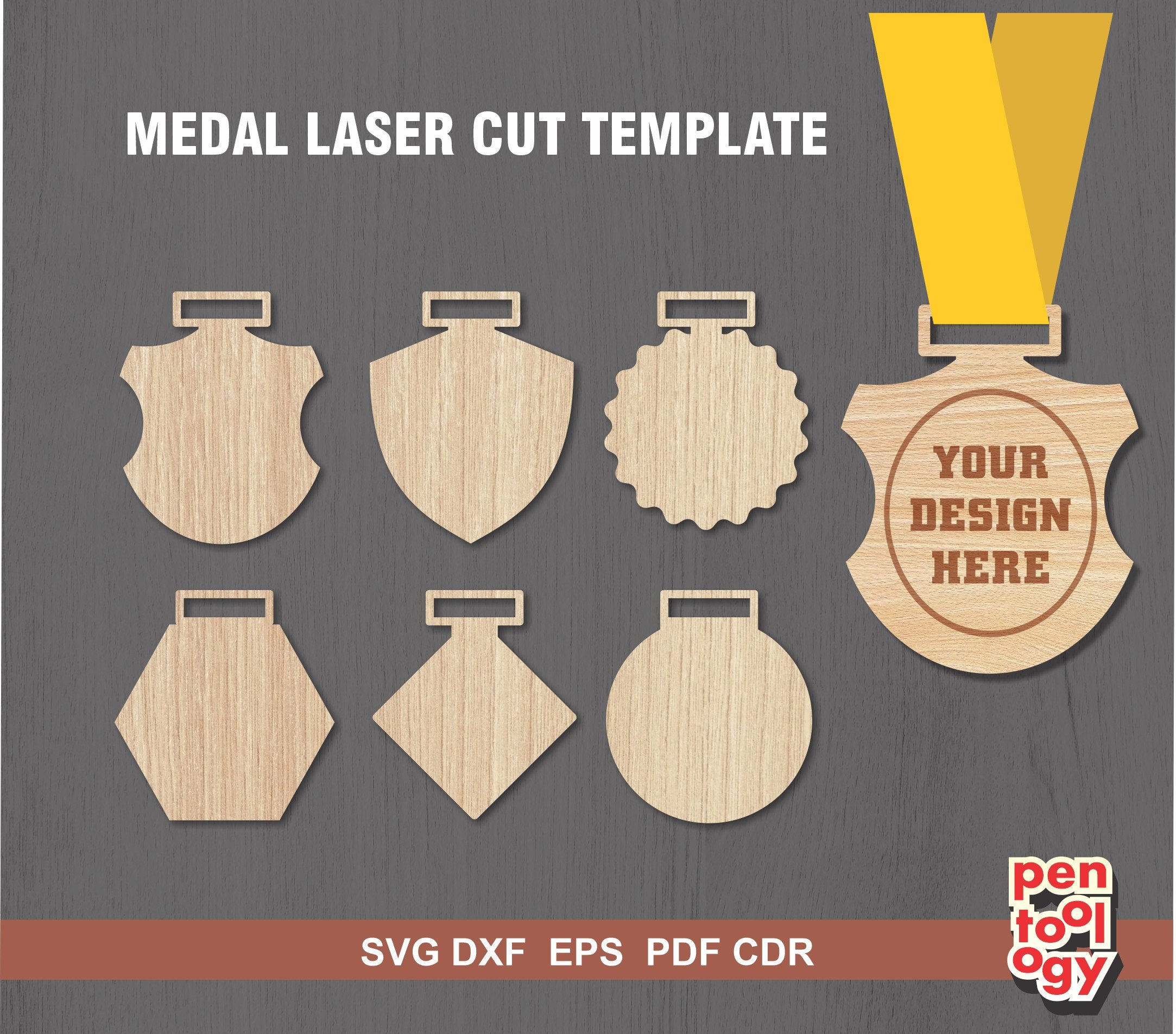 Medal Shapes Svg, Medal Laser Cut Template, Blank Medal SVG, Award ...
