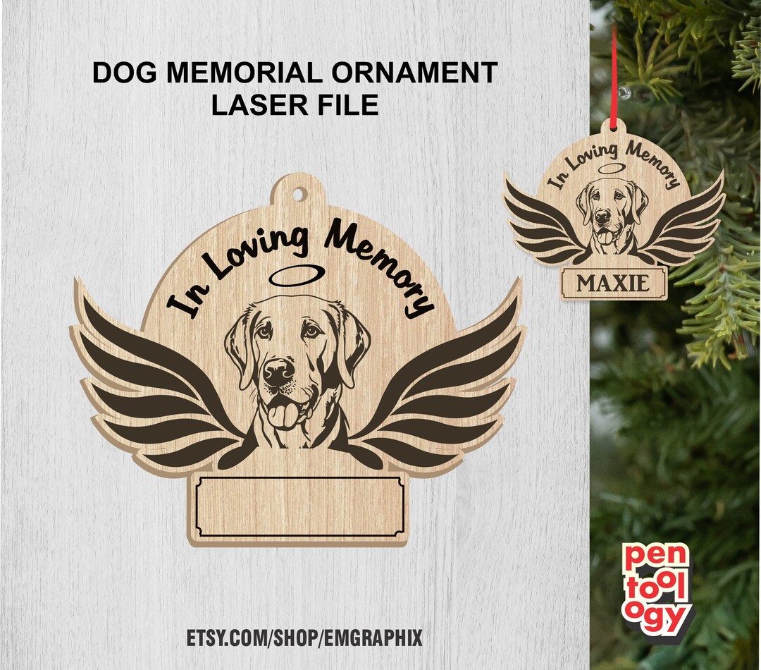 Labrador Dog Angel Ornament SVG: Pet Memorial Laser File - Etsy