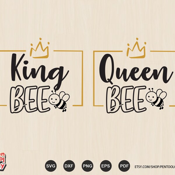 Bee King Svg - Etsy