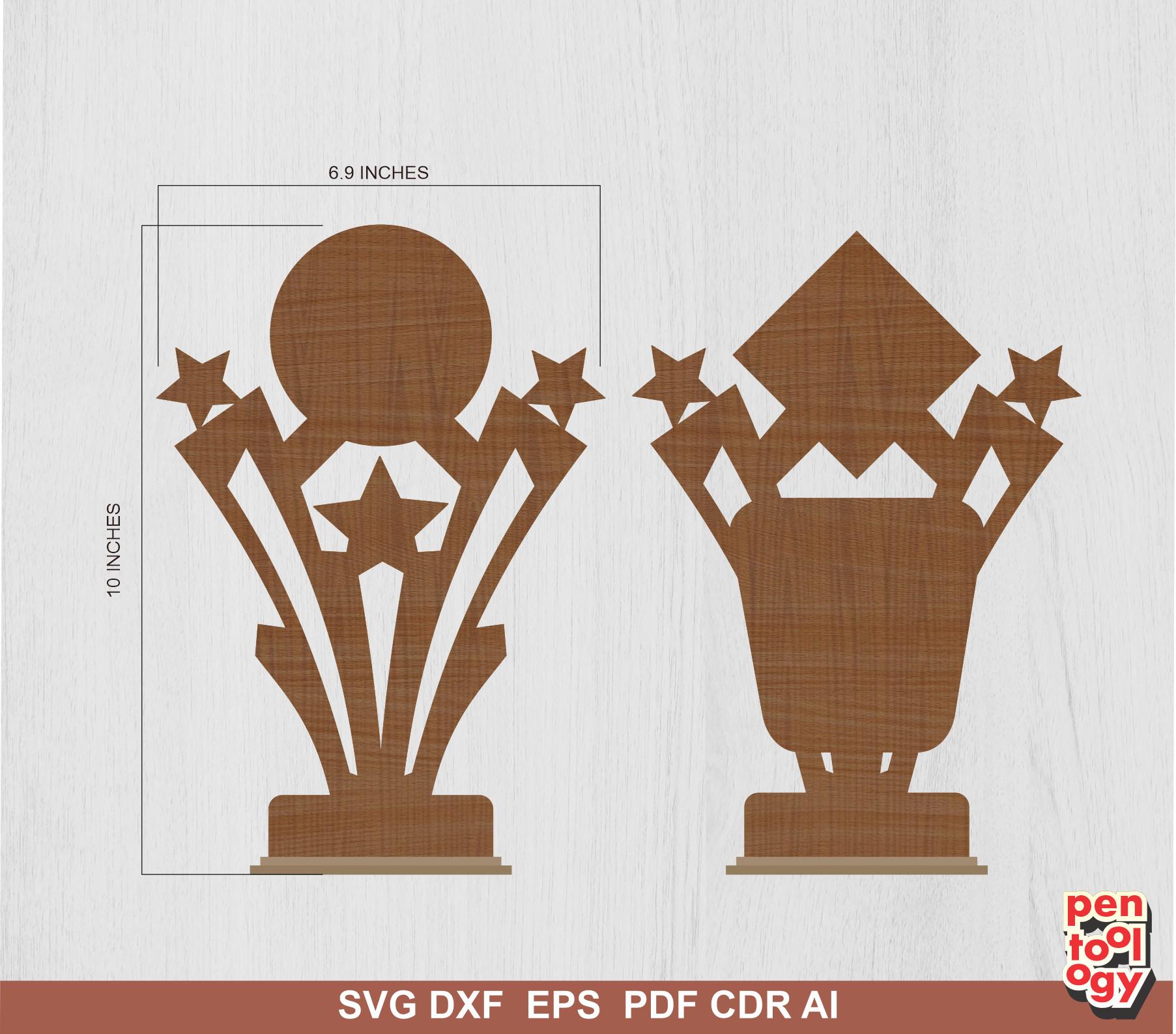Custom Laser Cut Wooden Trophy Awards With Star Design - Etsy