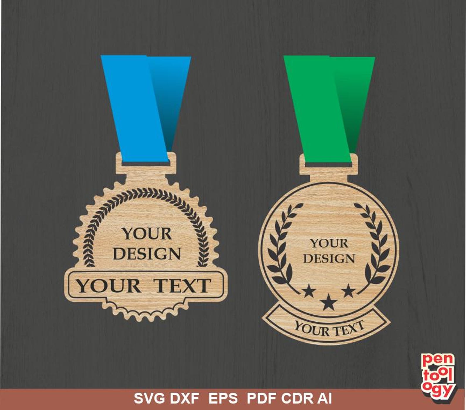 Medal Shape Cut Pattern, Medal Laser Cut File, Acrylic Medal Designs ...