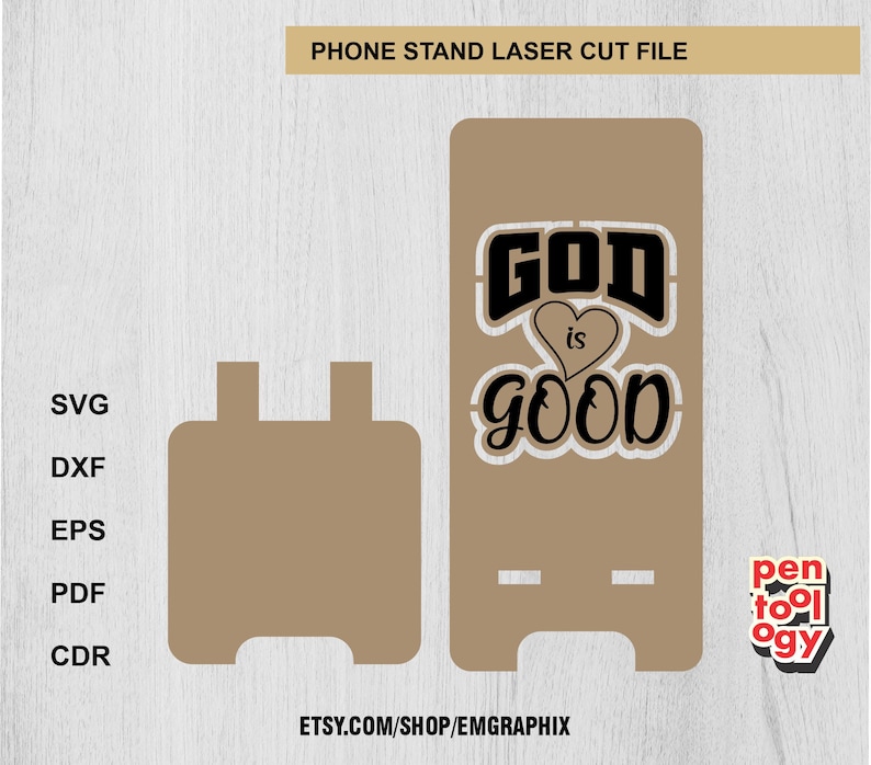God is Good SVG, Cell Phone Stand Laser Cut File, Christian Theme Phone ...