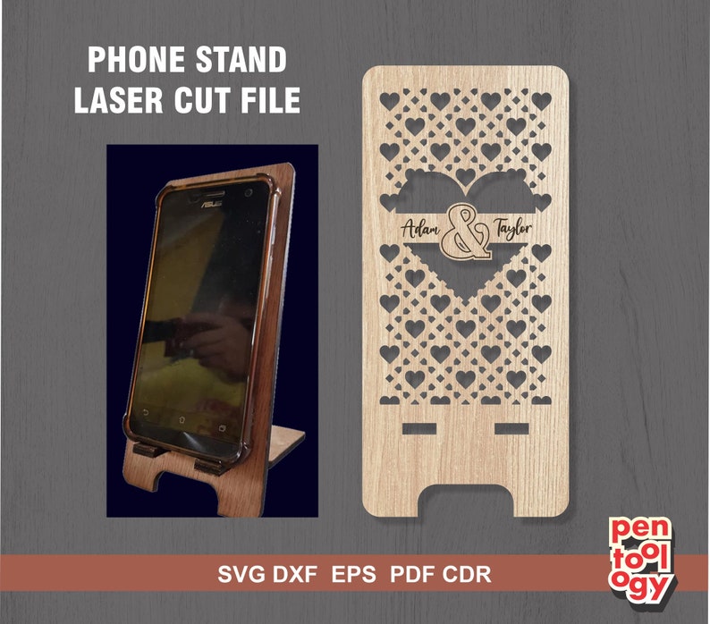 Cell Phone Holder Laser Cut File, Wedding Souvenir, Valentine Couple ...
