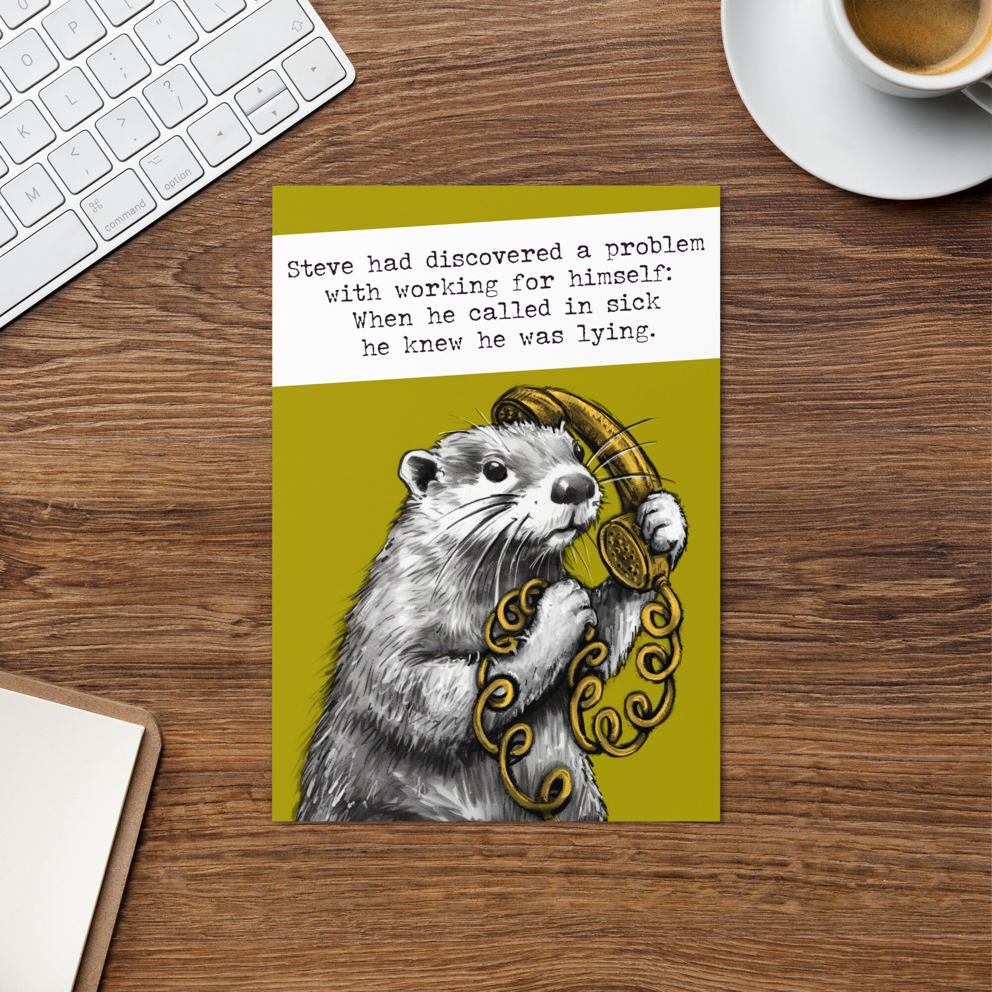 Steve Calls in Sick - Greeting Card - Etsy