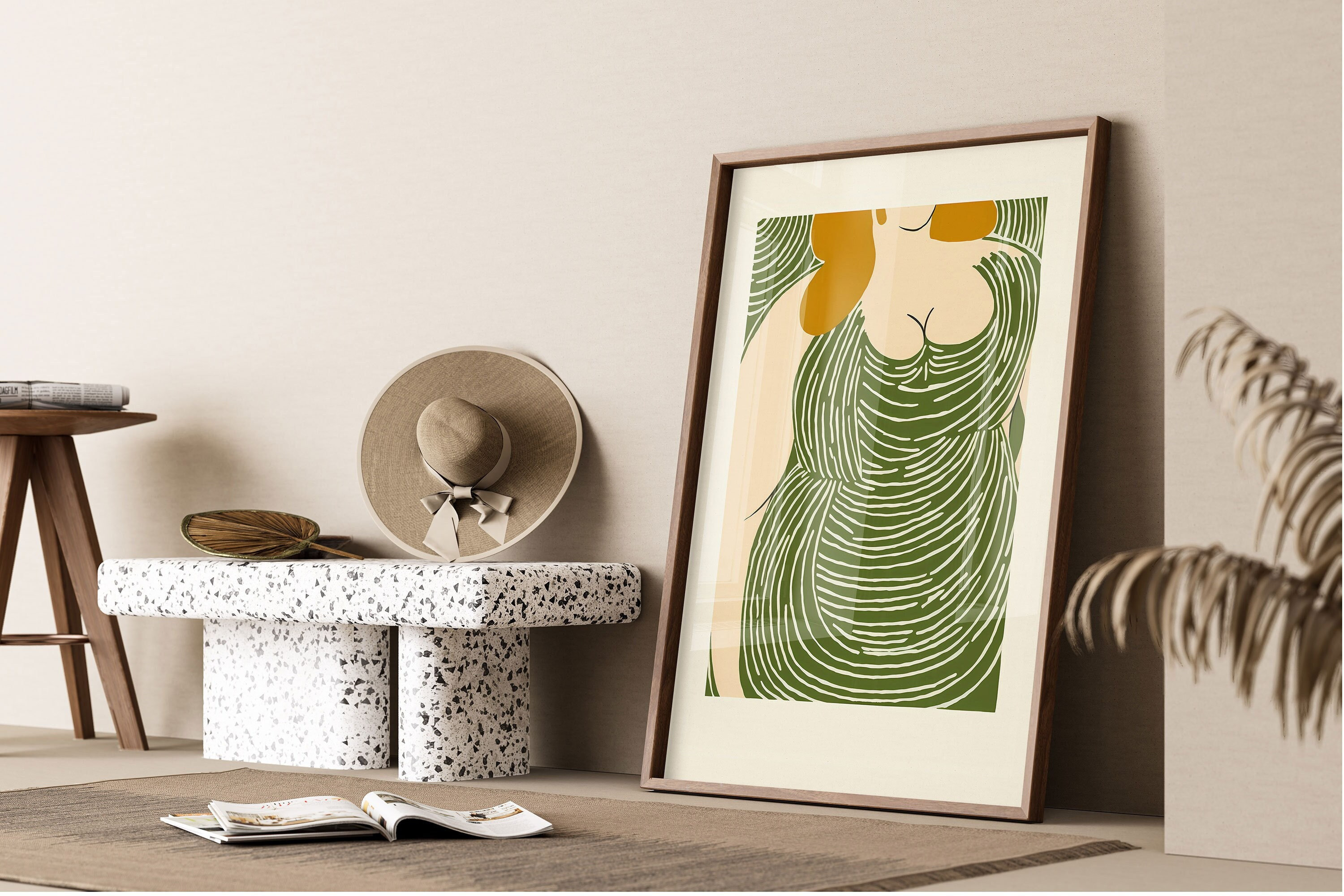 Curvy Woman Art Modern Abstract Art Minimalist Prints Wall - Etsy