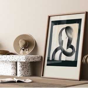 Abstract Wall Art Abstracted Black and White Faceless Woman Poster ...