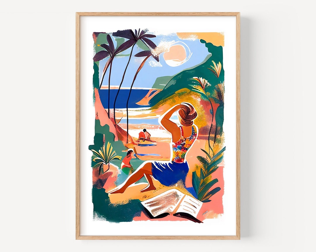 Abstract Woman Reading Book Wall Art Modern Abstract Art Modern Simple ...