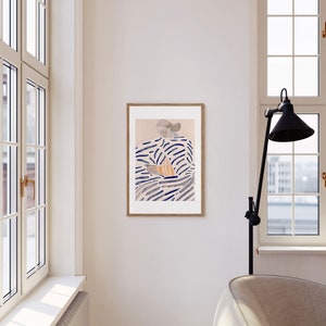 Abstract Woman Reading Book Wall Art Modern Abstract Art Modern Simple ...