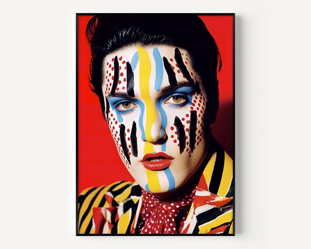 Elvis Art Print, Colorful Face Paint, Pop Art Photography - Etsy
