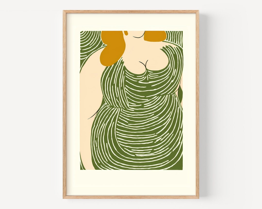 Curvy Woman Art, Modern Abstract Art Minimalist Prints Wall Decor Woman ...