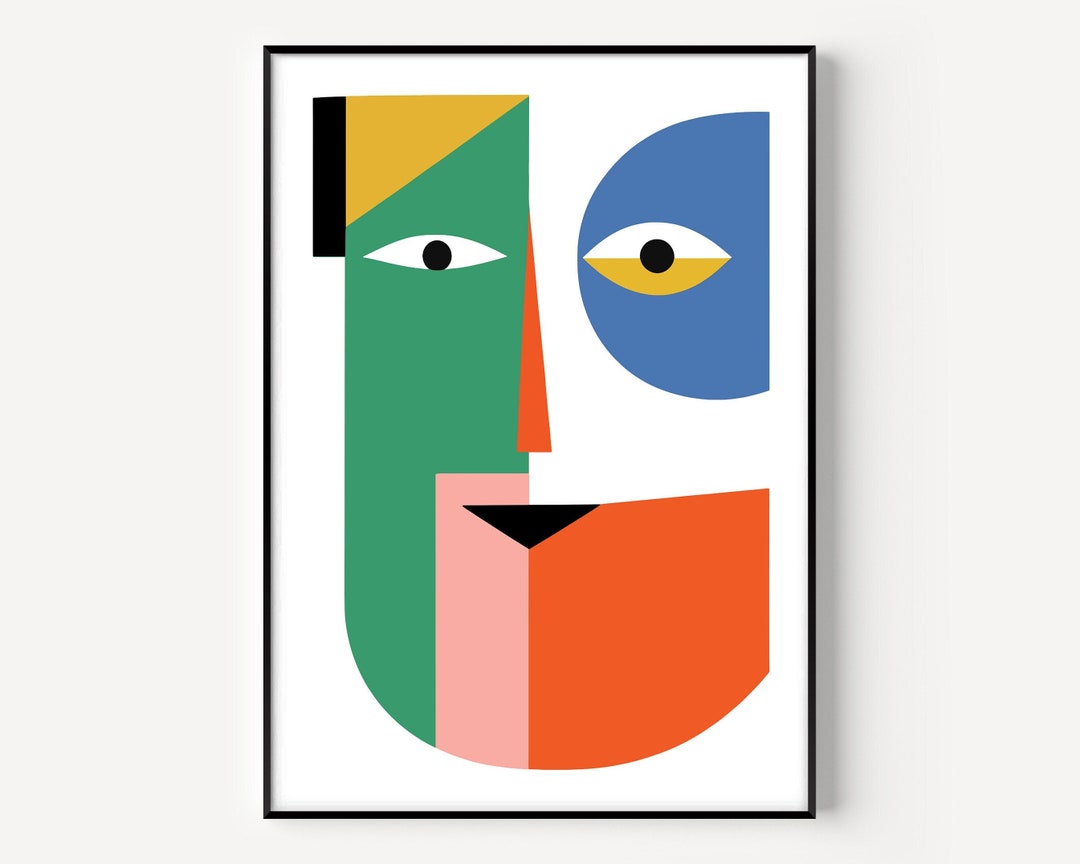 Abstract Comic Art With Llustration Face Print Modern Gallery Kitchen ...