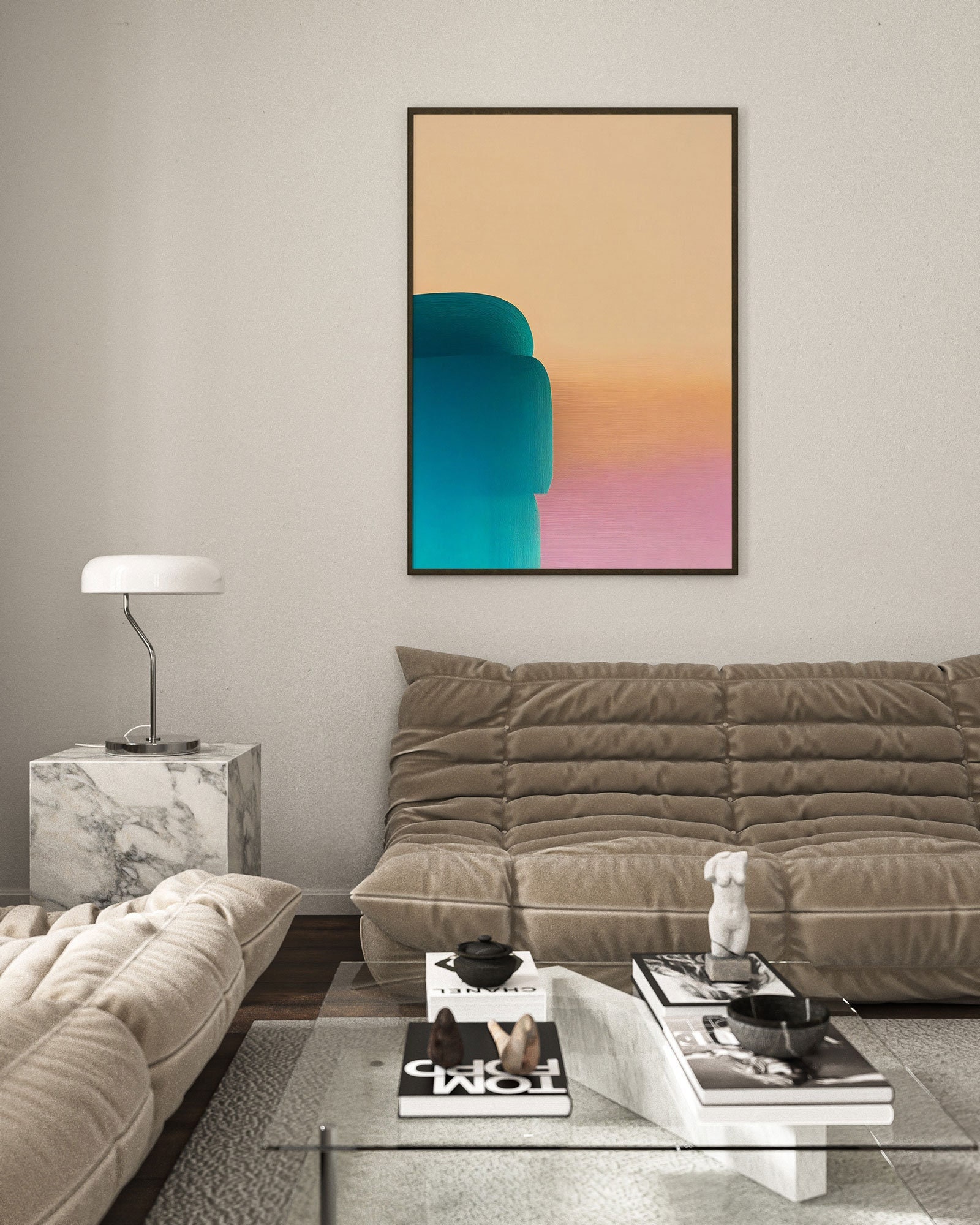 Soft Pastel Wall Art, Abstract Painting Giclee Print, Large Fine Art ...