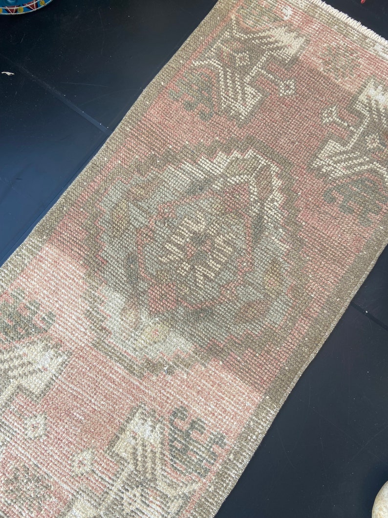 Vintage Bath Rug, Mini Boho Rug, Door Mat Rug, Rug for Gift, Oriental ...