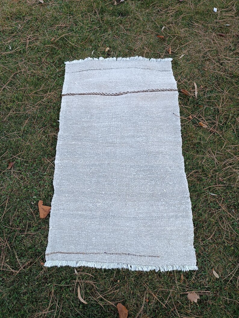 2x4 Hemp Rug, Hemp Rug Small, Flatweaving Turkish Kilim, Naturel ...